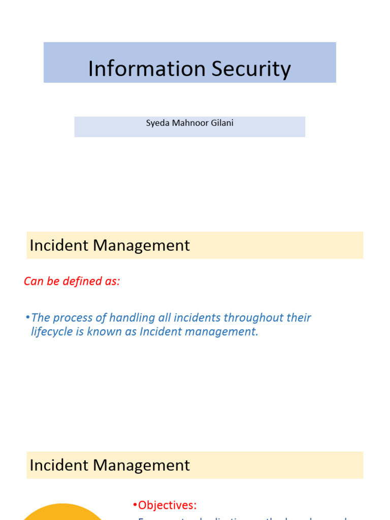 Incident Management | PDF | Computer Security | Security
