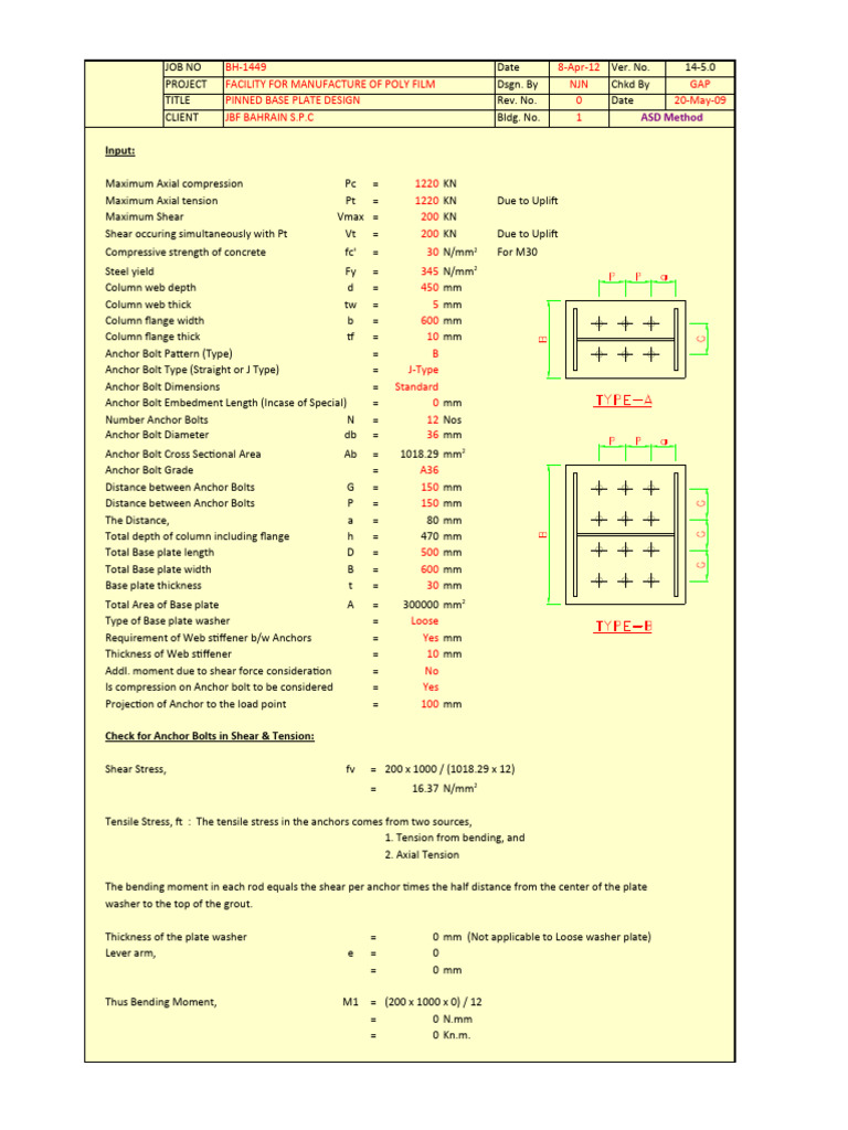Pinned Base | PDF | Bending | Screw