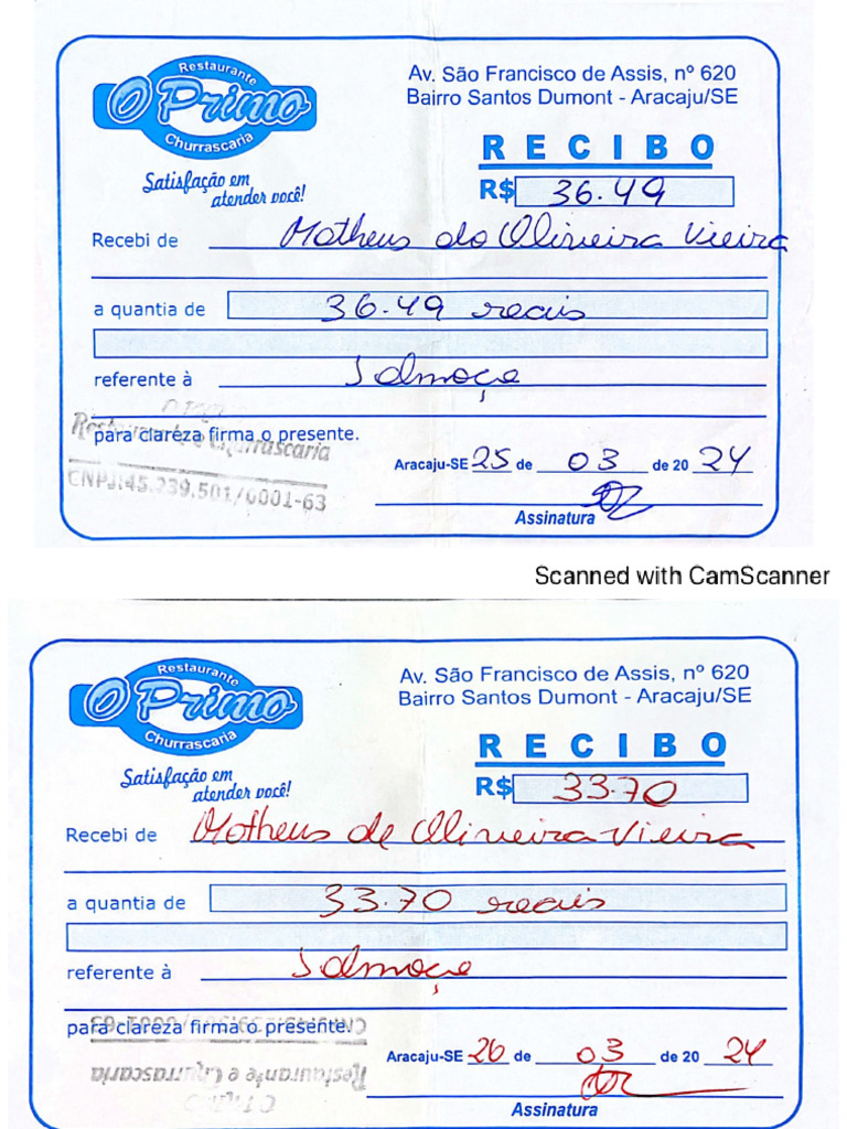 Recibos 25.03 - 28.03 | PDF