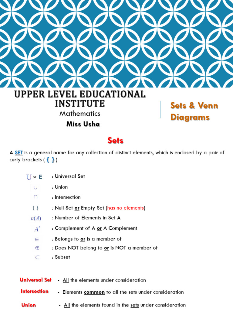 MATHEMATICS NOTES - SETS Part 1 | PDF