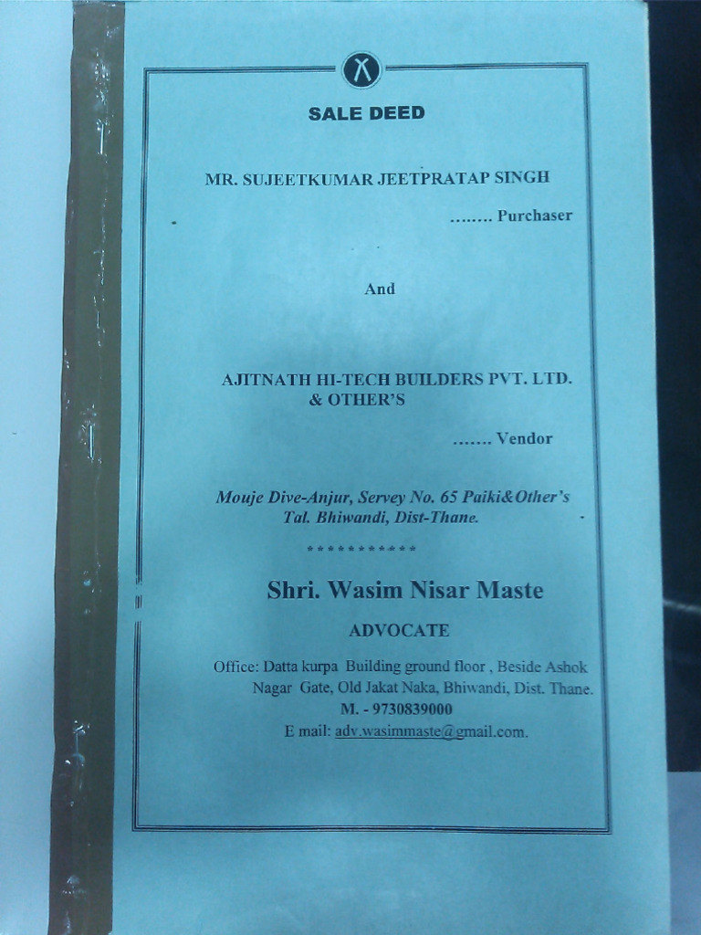 Sale Deed Imp Format in Marathi | PDF