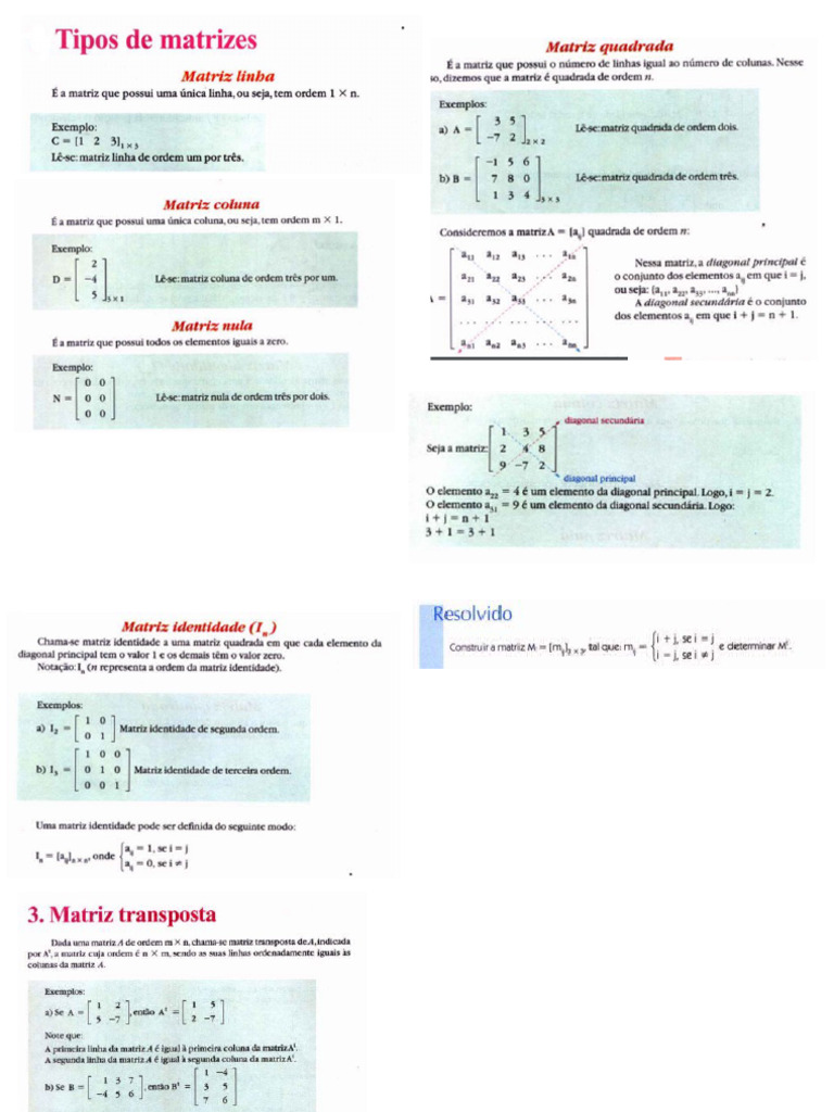 Tipos de Matrizes | PDF