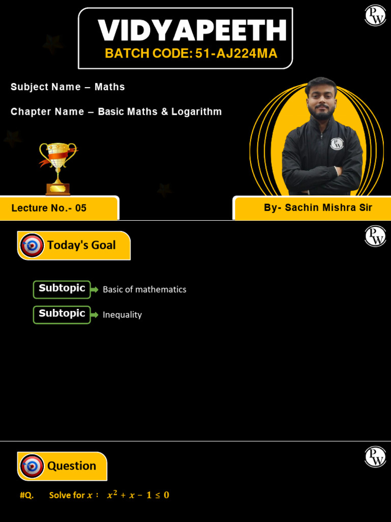 Basic Maths 5 | PDF | Inequality (Mathematics) | Applied Mathematics