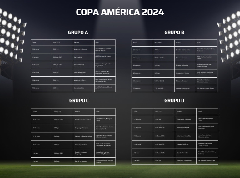 Calendario y Partidos de La Copa America 2024 PDF | PDF | Asociación de ...