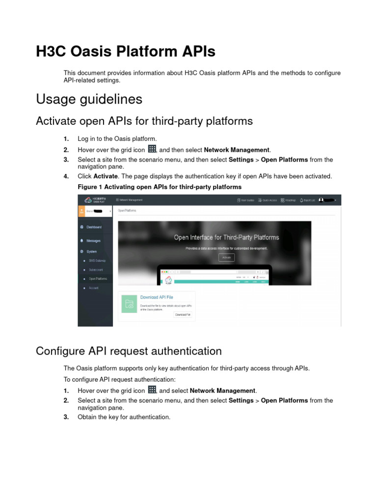 H3C Oasis API Setup Guide | PDF | We Chat | Parameter (Computer Programming)