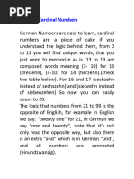 En German Numbers 1 To 20 | PDF