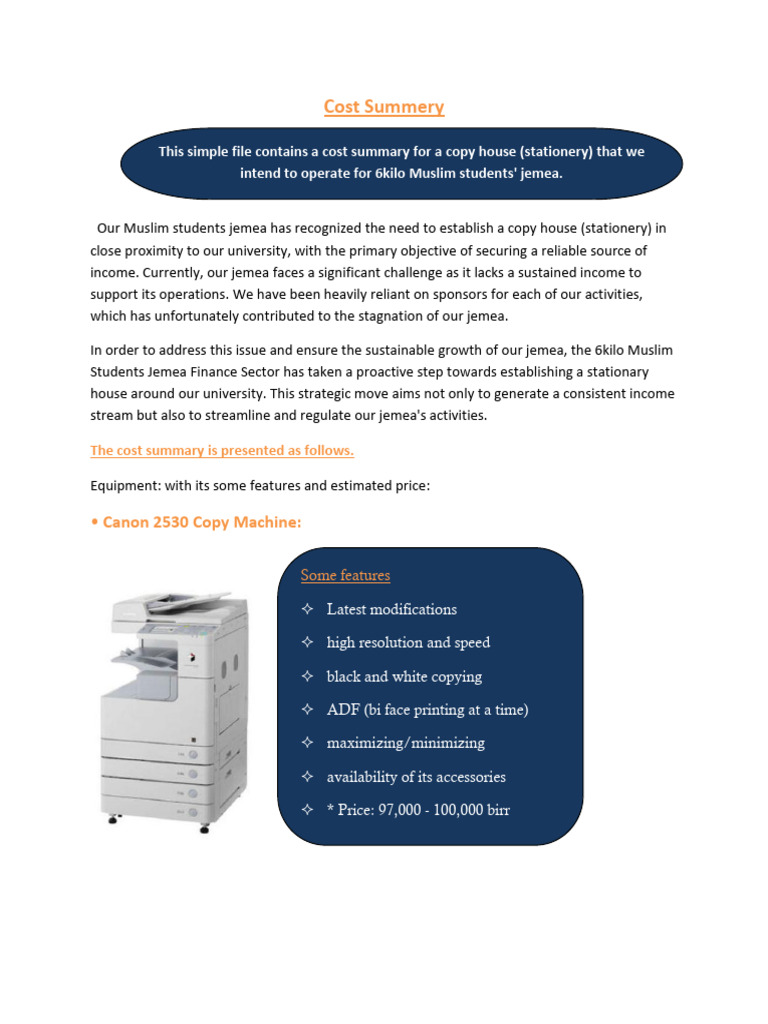 Cost Summery-WPS Office | PDF | Office Equipment | Computing