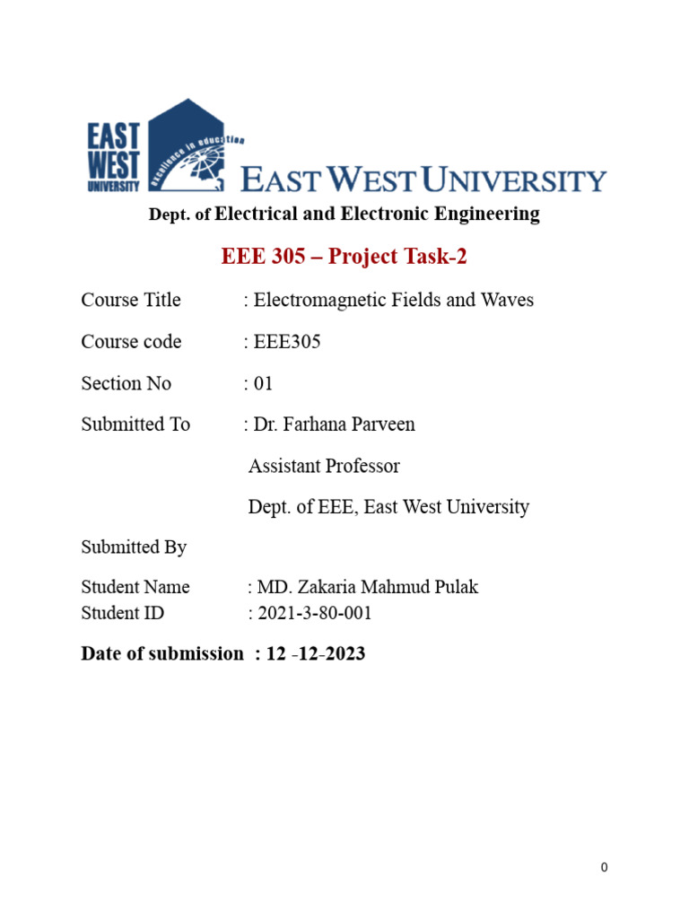 EEE 305 - Project Task 2 | PDF | Electromagnetic Induction | Wireless