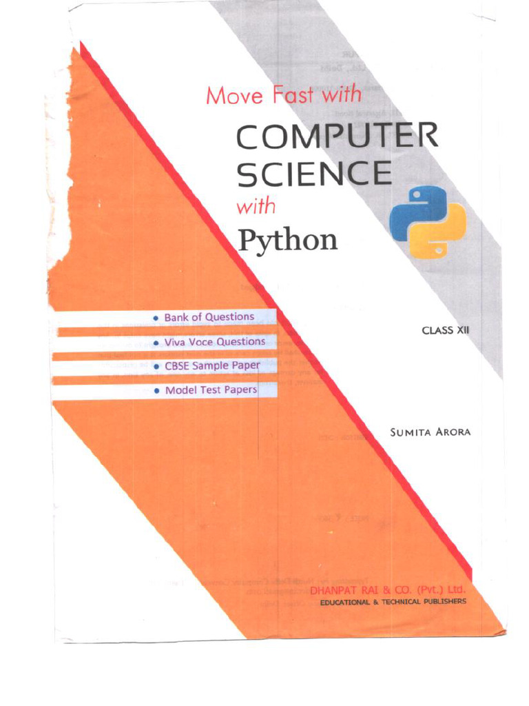 (12th) Move Fast With Python-Sumita Arora-CS Question Bank | PDF