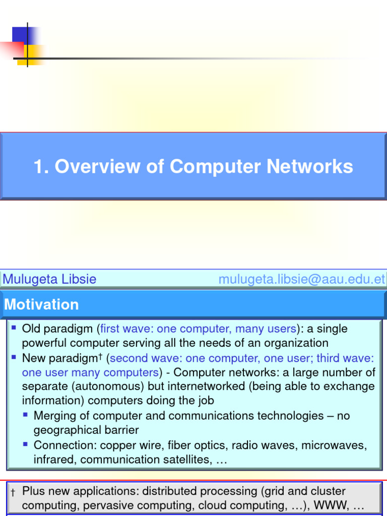 1 - Overview of Computer Networks | PDF | Computer Network | Internet