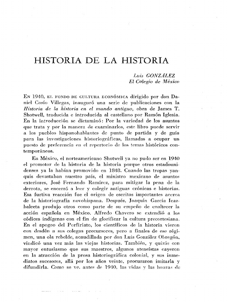 Historia de La Historia | PDF | México | Historiografía