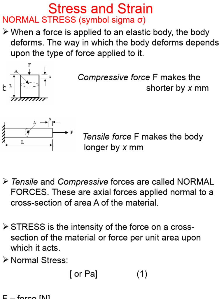 Fundamental Concepts, Stress and Strain | PDF | Elasticity (Physics ... Fundamental Concepts, Stress and Strain | PDF | Elasticity (Physics ...