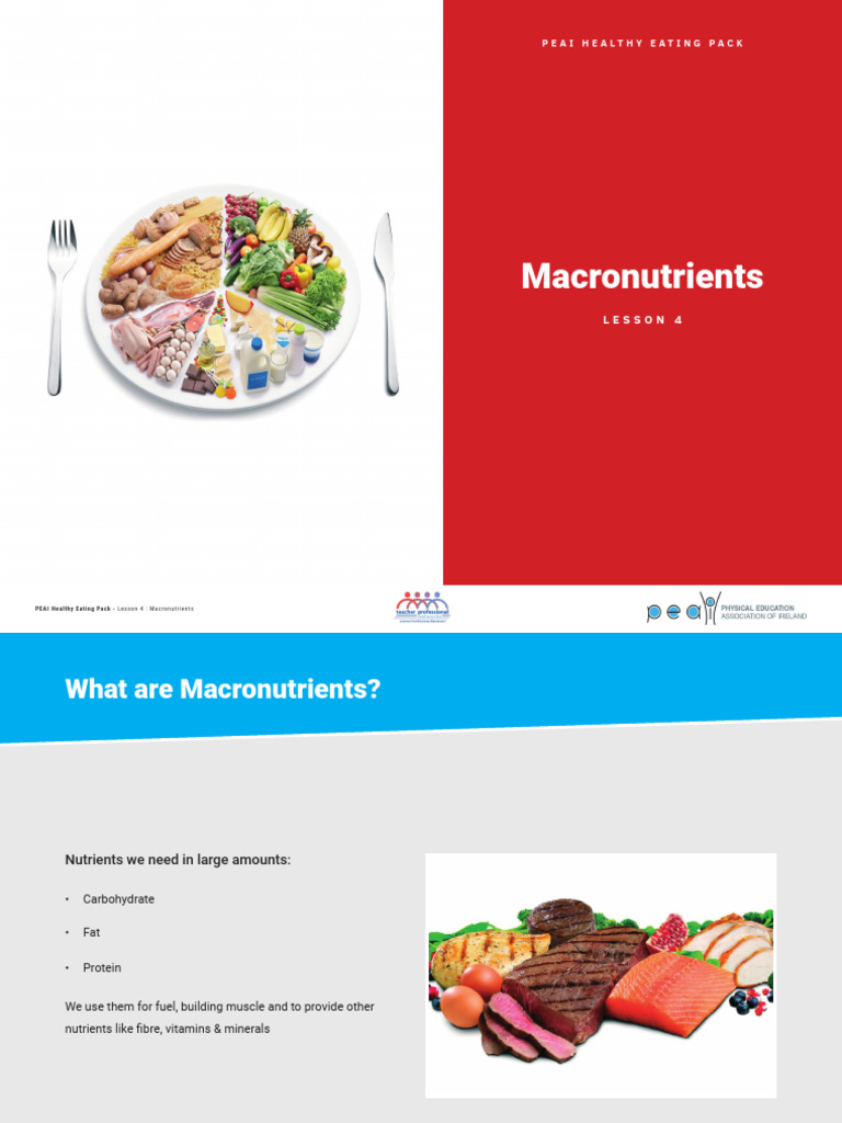 Lesson 4 Macronutrients | PDF | Fat | Carbohydrates