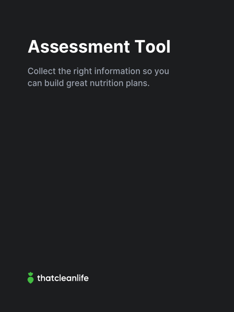 assessment-tool | PDF | Dieting