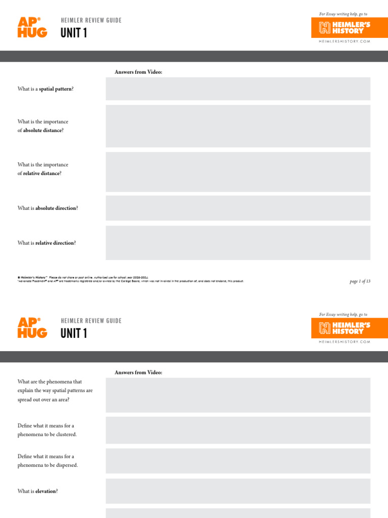 AP_HUG_HRG_Unit_1_Noteguide | Download Free PDF | Advanced Placement ...