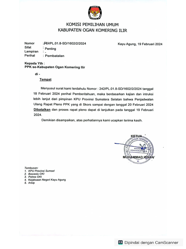 Surat Pembatalan | PDF