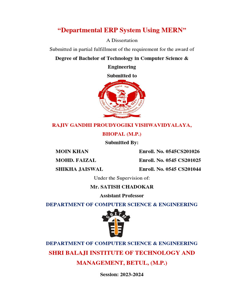 Departmental ERP Major PROJECT REPORT | Download Free PDF | Dynamic Web Page | Java Script