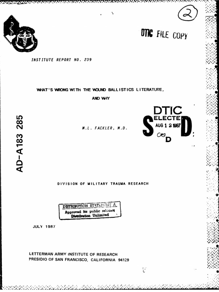 Martin Fackler | PDF | Bullet | Surgery