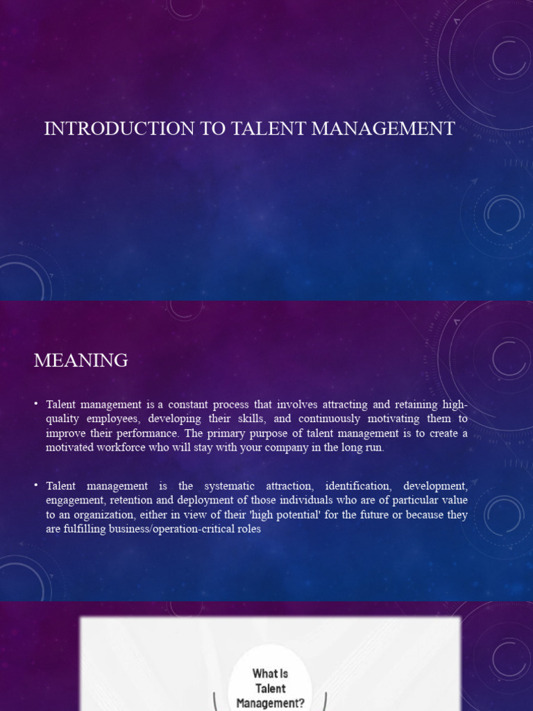 Introduction To Talent Management PPT - 01 | PDF | Talent Management ...