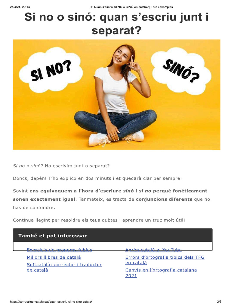 Quan Sescriu Si No Sino | PDF