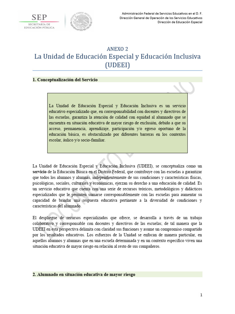 ¿Qué Es La UDEEI | PDF | Educación especial | Escuelas