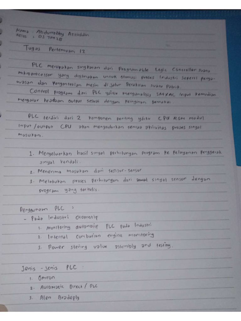 Abdurrobby Mekatronika Tgs Per12 | PDF