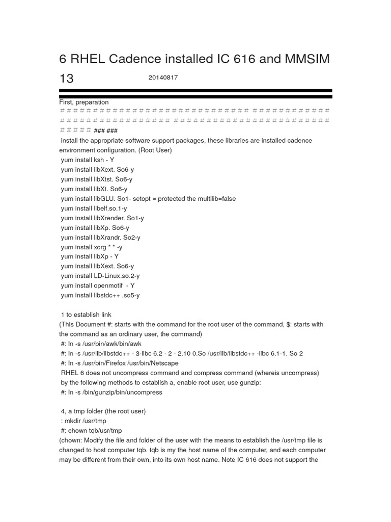Cadence Install | PDF | Directory (Computing) | Computer File