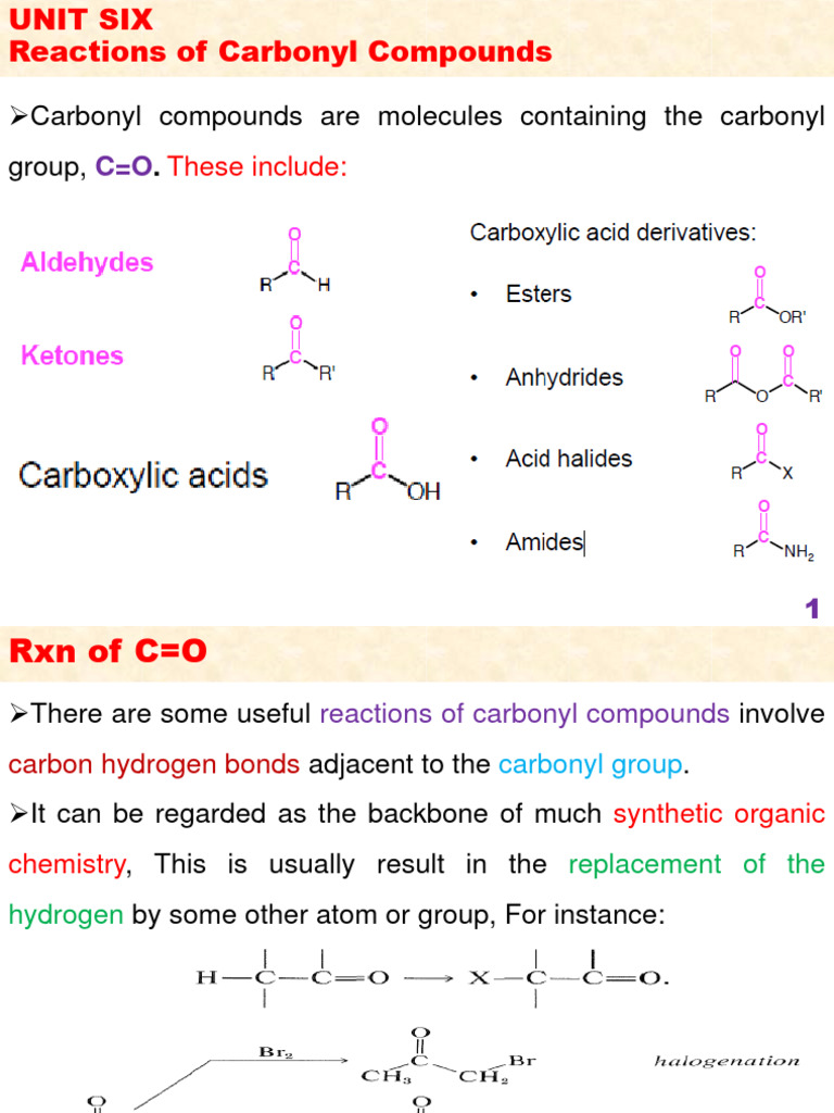 Reactions of Carbonyl Compounds | Download Free PDF | Amide | Aldehyde