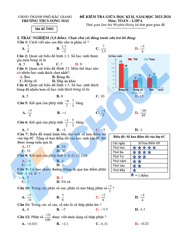 De Kiem Tra Giua Hoc Ki 2 Mon Toan Lop 6 Nam Hoc 2023 2024 THCS Song Mai Bac Giang E5a90daf79 | PDF