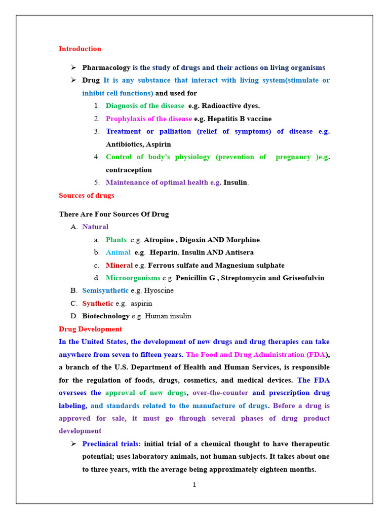 Introduction Into Pharmacology 2029 | PDF | Over The Counter Drug | Prescription Drugs