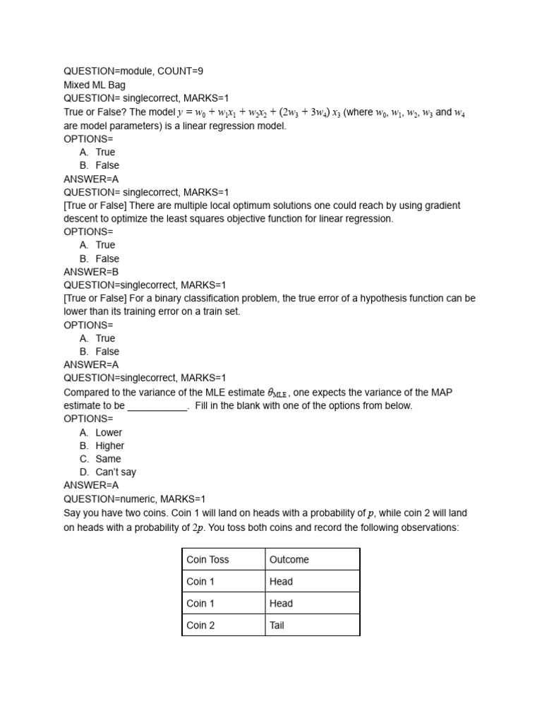 CS725-2021-Midsem | PDF | Regression Analysis | Estimator CS725-2021-Midsem | PDF | Regression Analysis | Estimator
