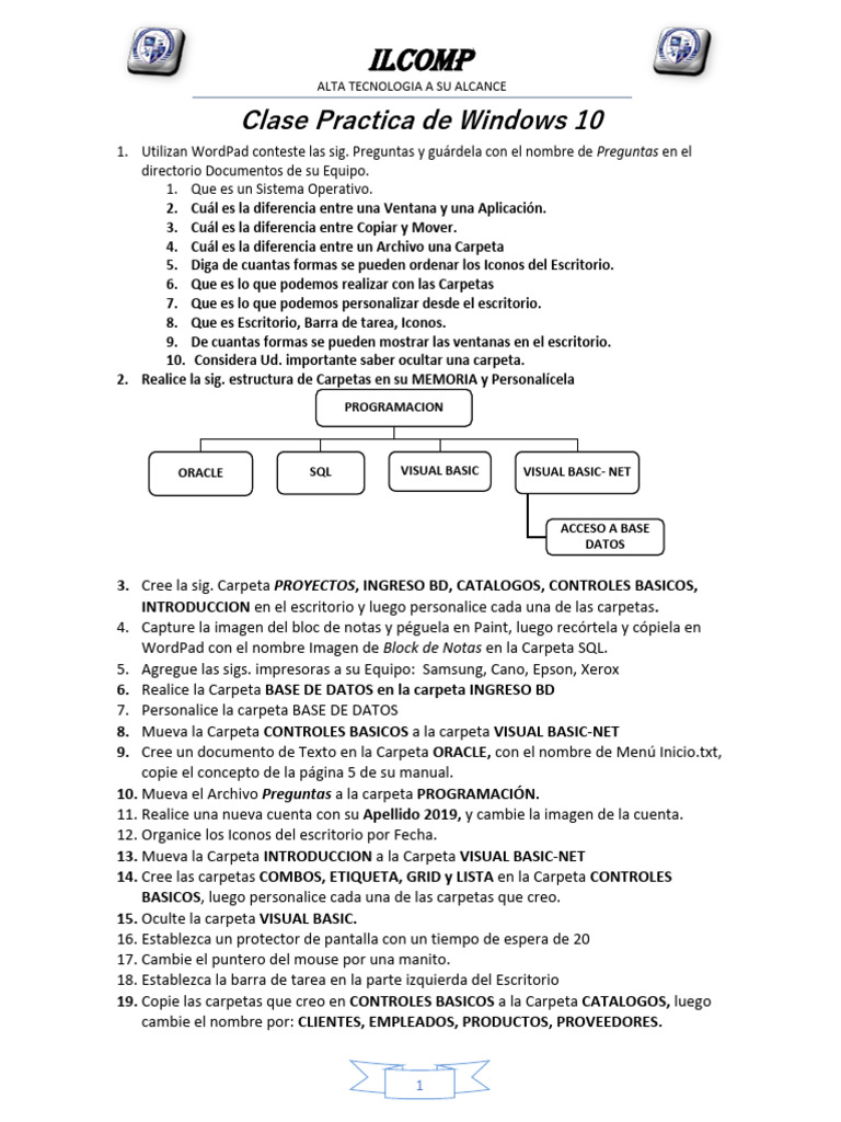 Clase Práctica de Windows 10 #10 | PDF | Archivo de computadora | Windows 10