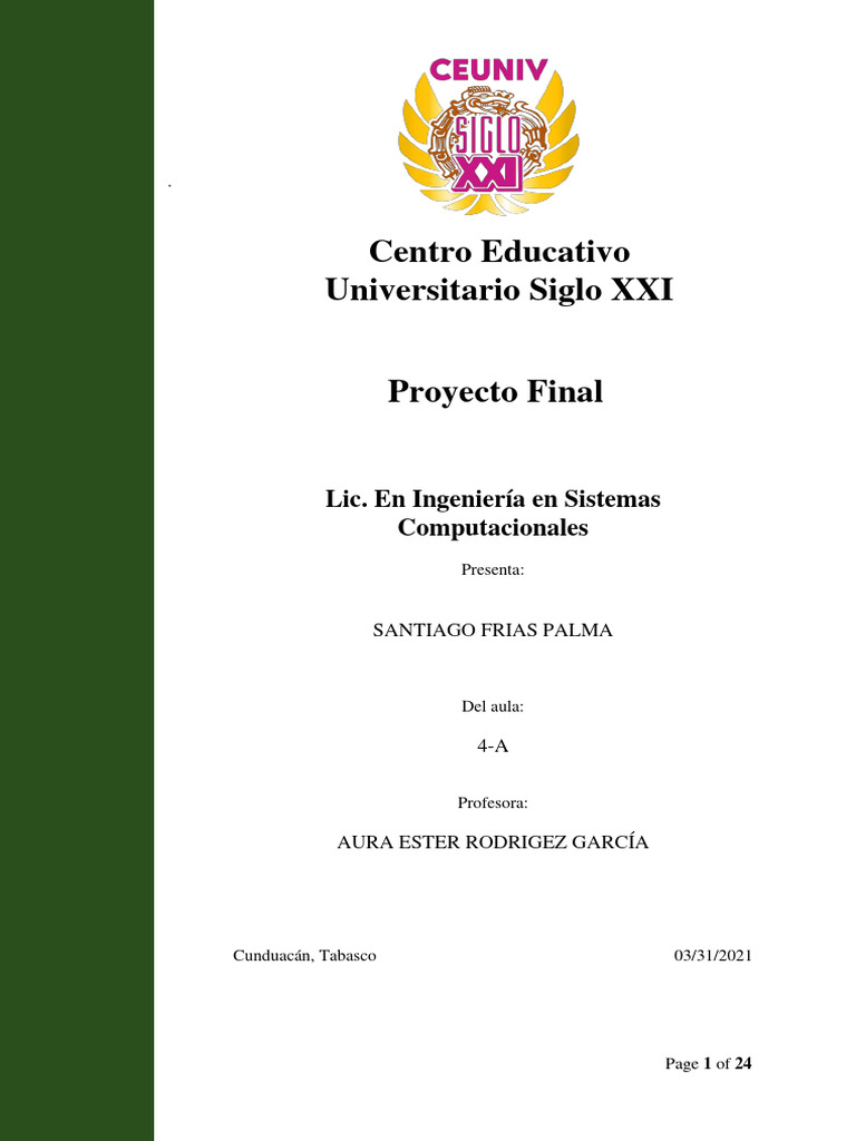 Proyecto Final Dis Sys | PDF | Usuario (informática) | Informática