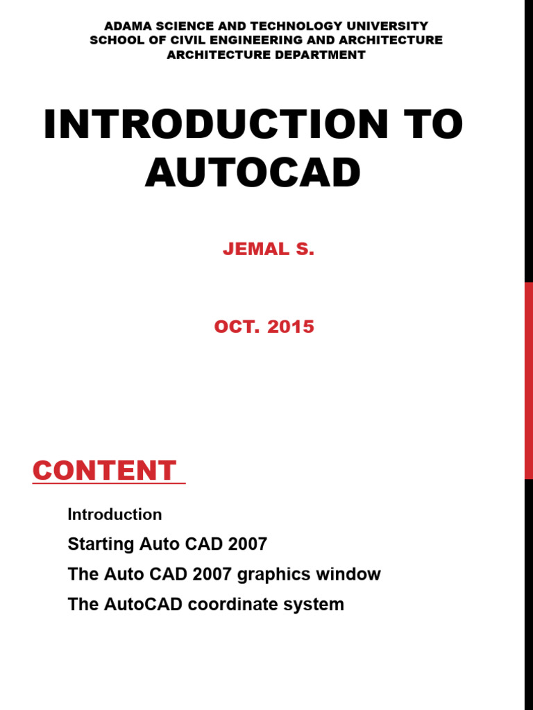 AutoCAD ppt-1 | PDF | Autodesk | Computer Aided Design