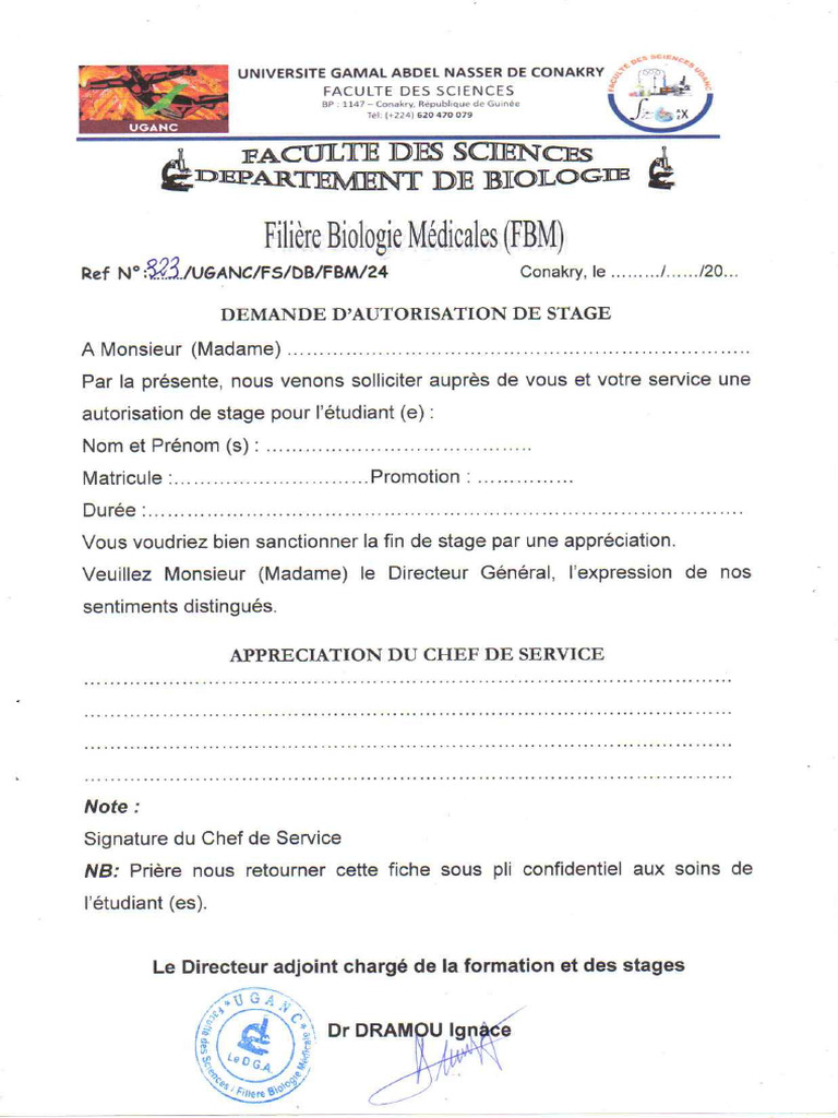 Fiche de Stage | PDF