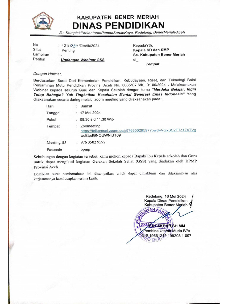 Undangan Webinar GSS | PDF Undangan Webinar GSS | PDF