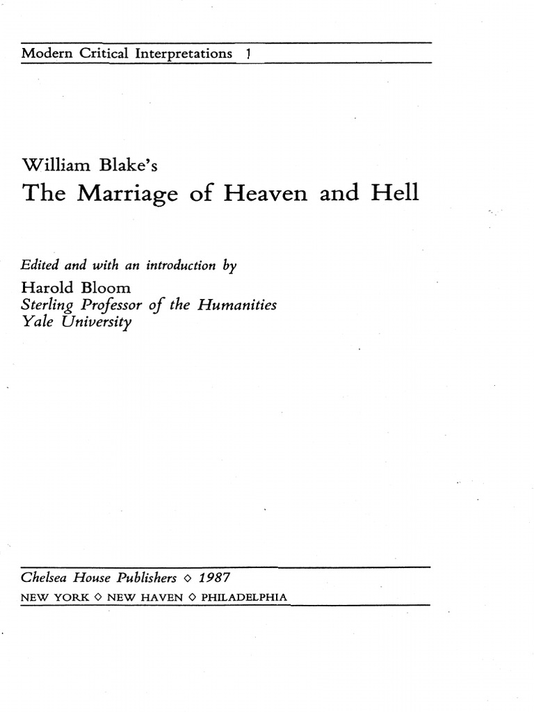 The Marriage of Heaven and Hell Introduction | PDF | William Blake ...