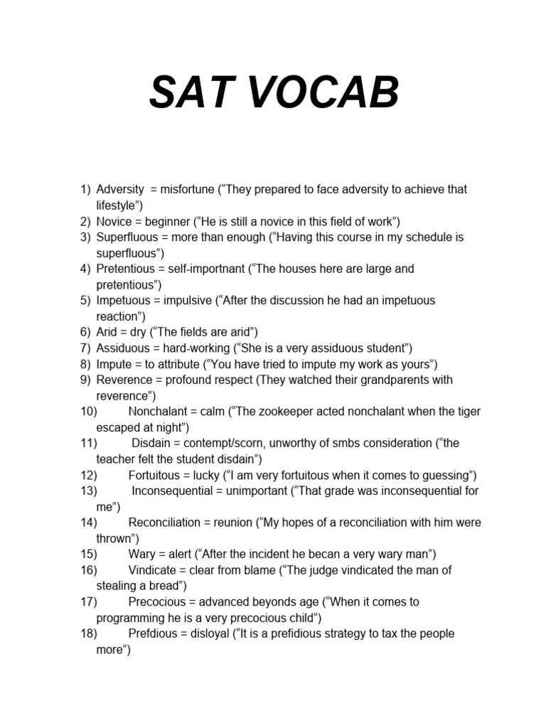 Sat Vocab | PDF