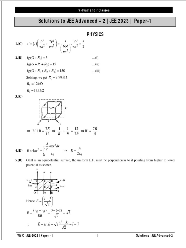 JEE Advanced 2023 Paper 1 Solutions | PDF | Ester | Acid