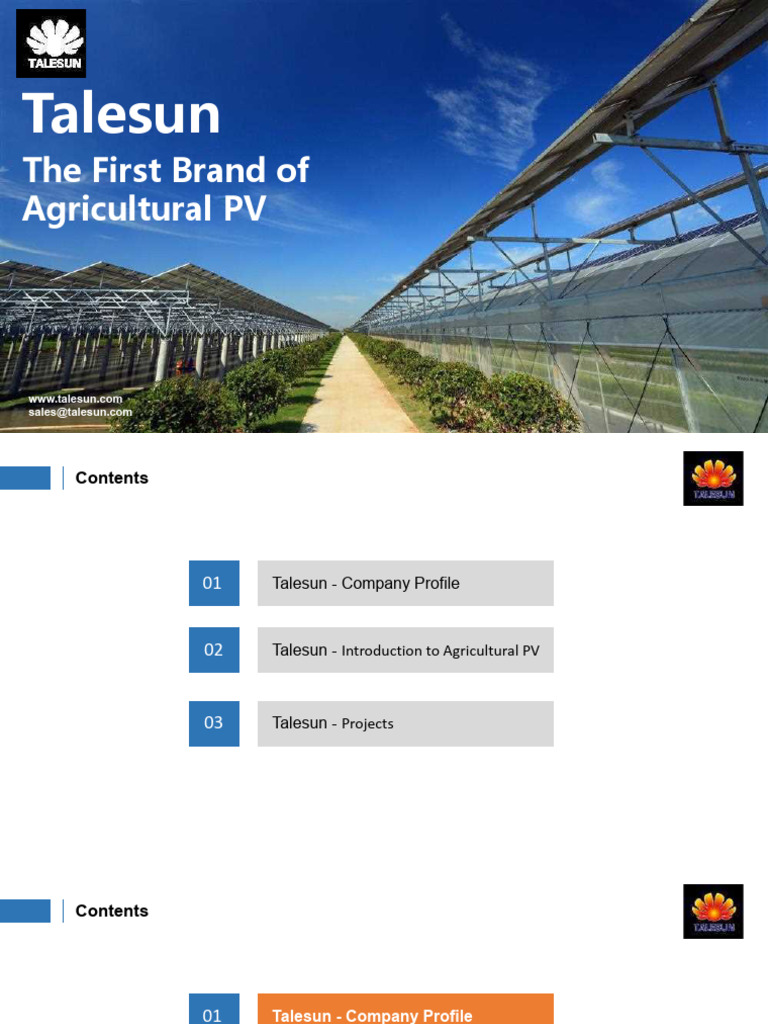 Talesun: Leading Agricultural PV Solutions | PDF | Photovoltaics ...