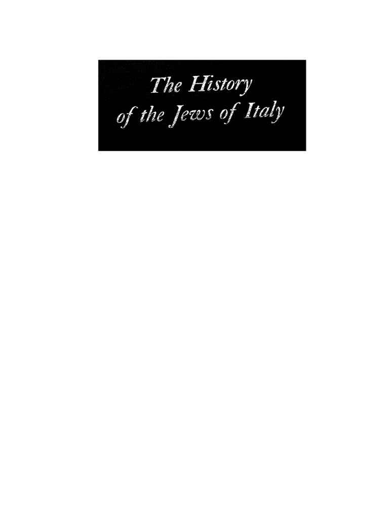 The History of The Jews of Italy | PDF