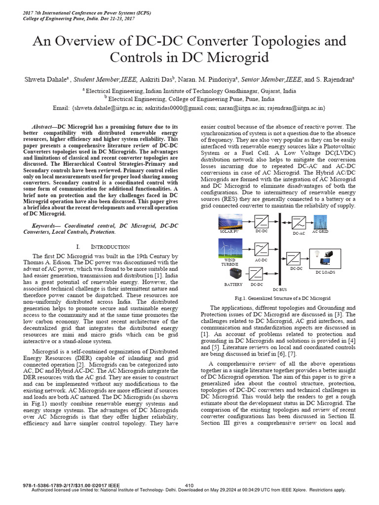 DC-DC Converter Topologies in Microgrids | PDF | Computer Engineering | Power Electronics