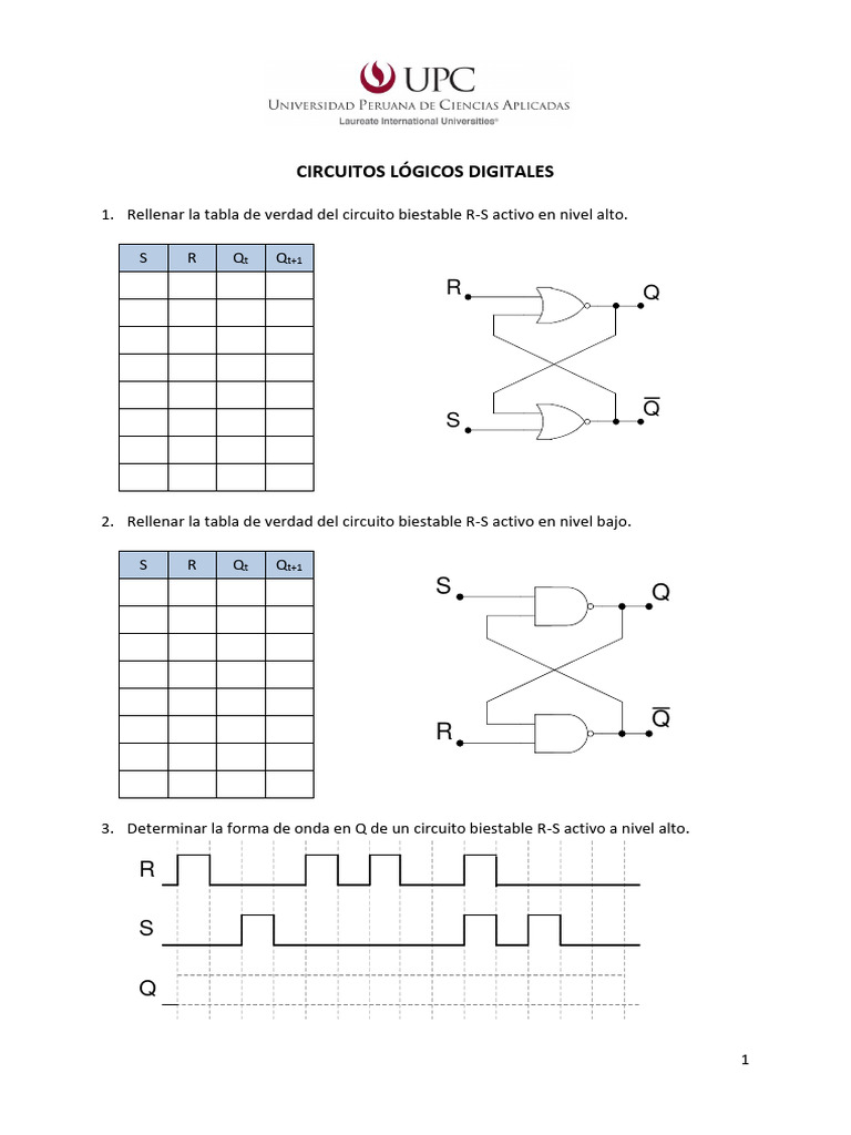 Tablas y Ondas de Circuitos Biestables | PDF | Ingeniería Informática ...