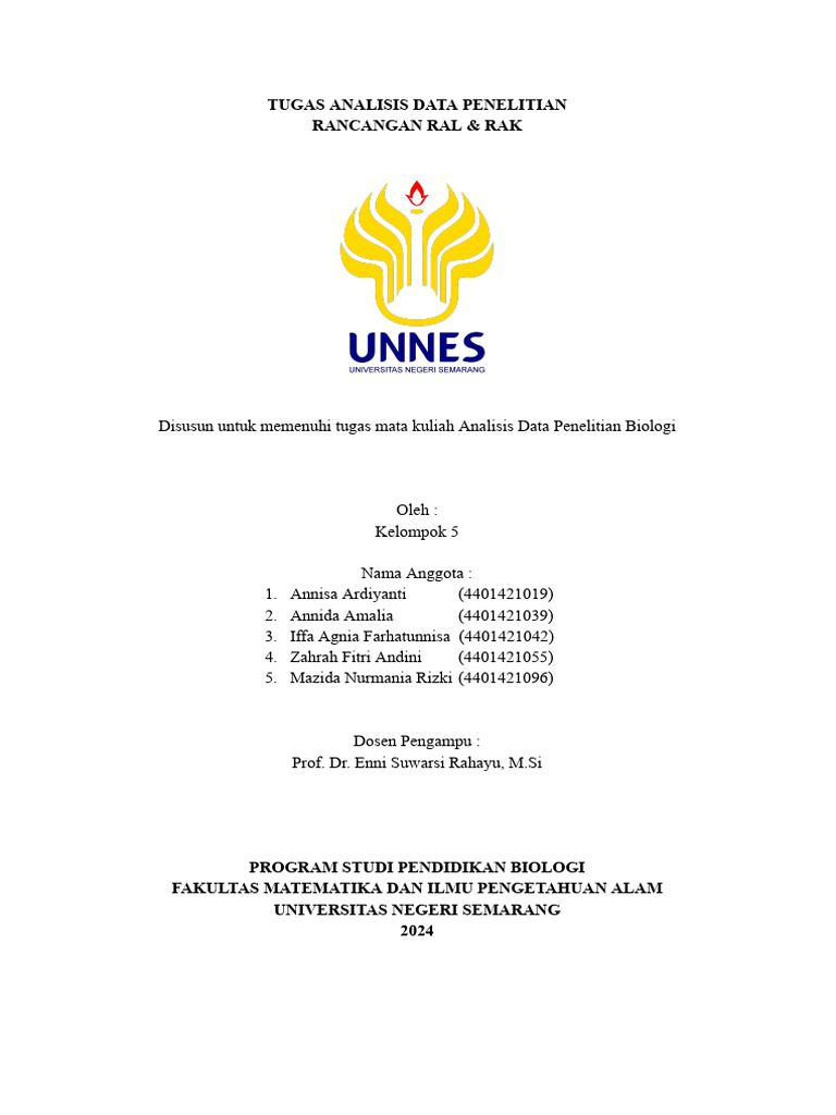 Kel 5 - Analisis Data RAL Dan RAK | PDF | Kesehatan Holistik | Sains ...