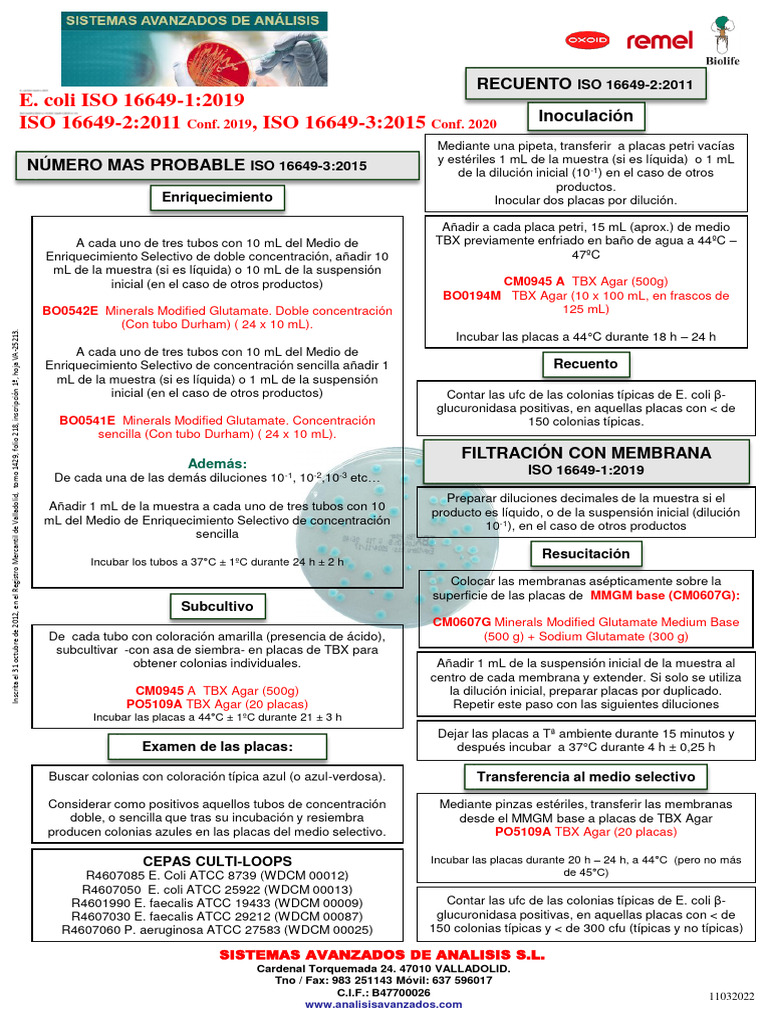 E Coli ISO 16649 | PDF | Microbiología