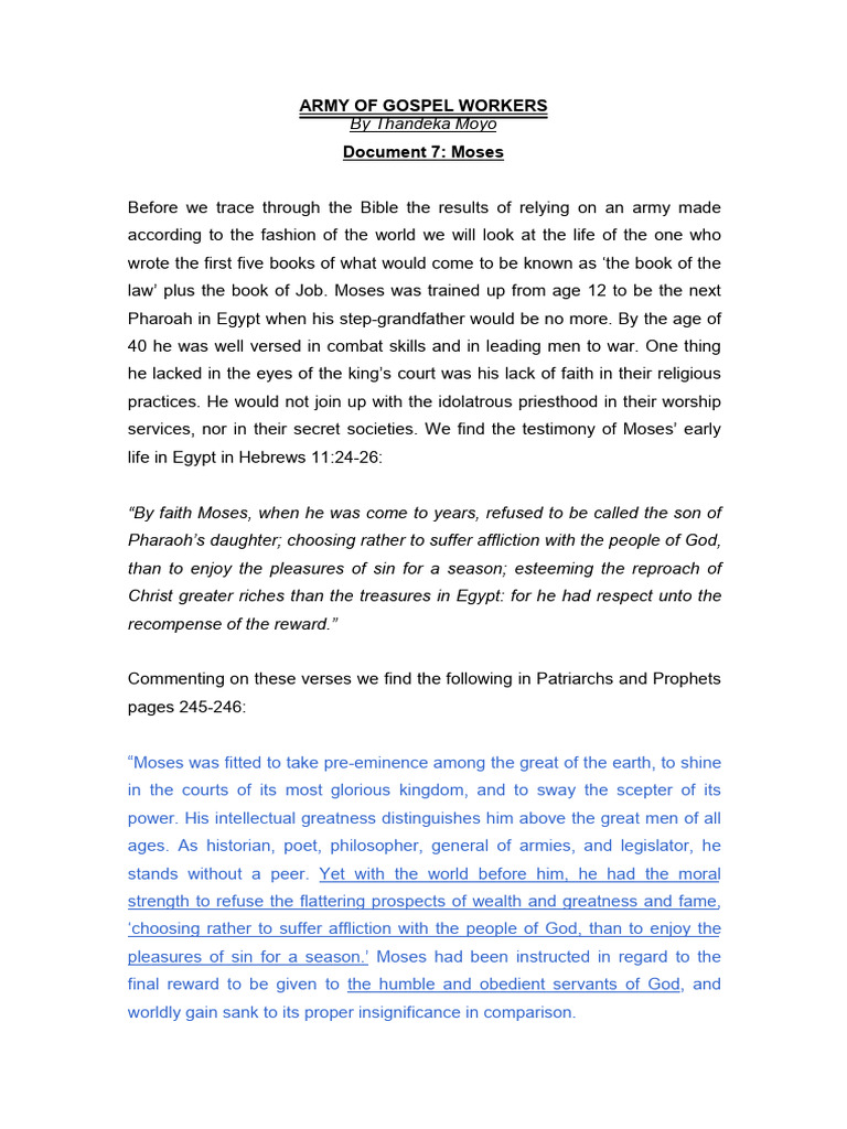 AoGW7 Moses | PDF | Moses | Book Of Deuteronomy