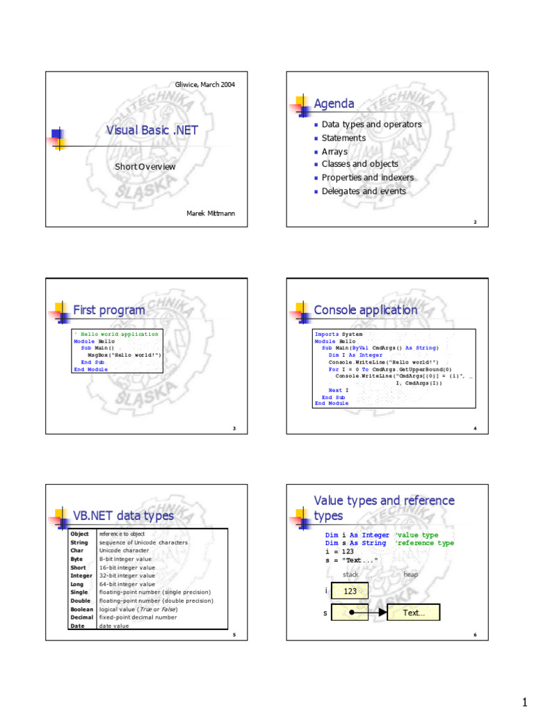 VBdot NET | PDF | Arithmetic | Computer Science