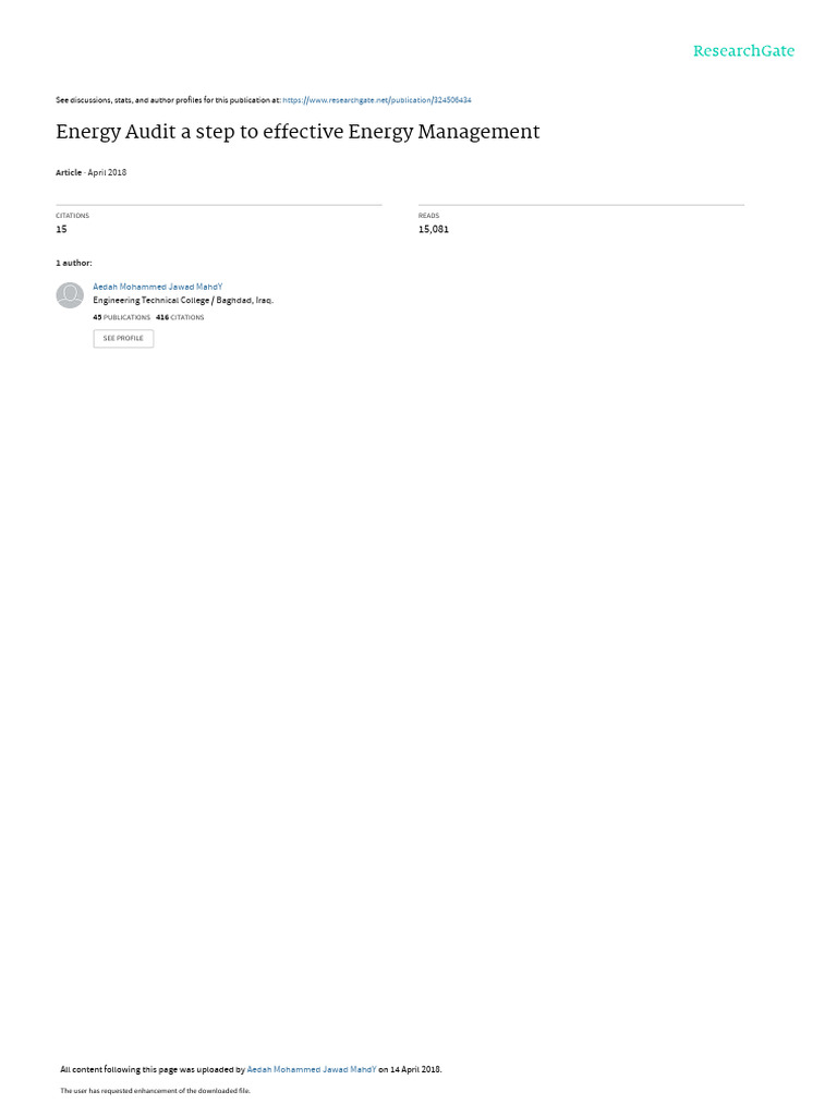 Energy Audit A Step To Effective Energy Management | PDF | Energy ...
