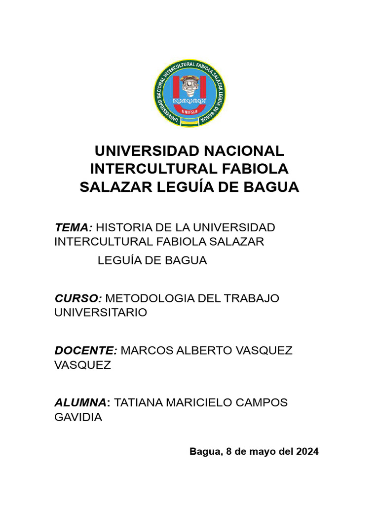 Universidad Nacional Intercultural Fabiola Salazar Leguía de Bagua | PDF | Perú | Universidad