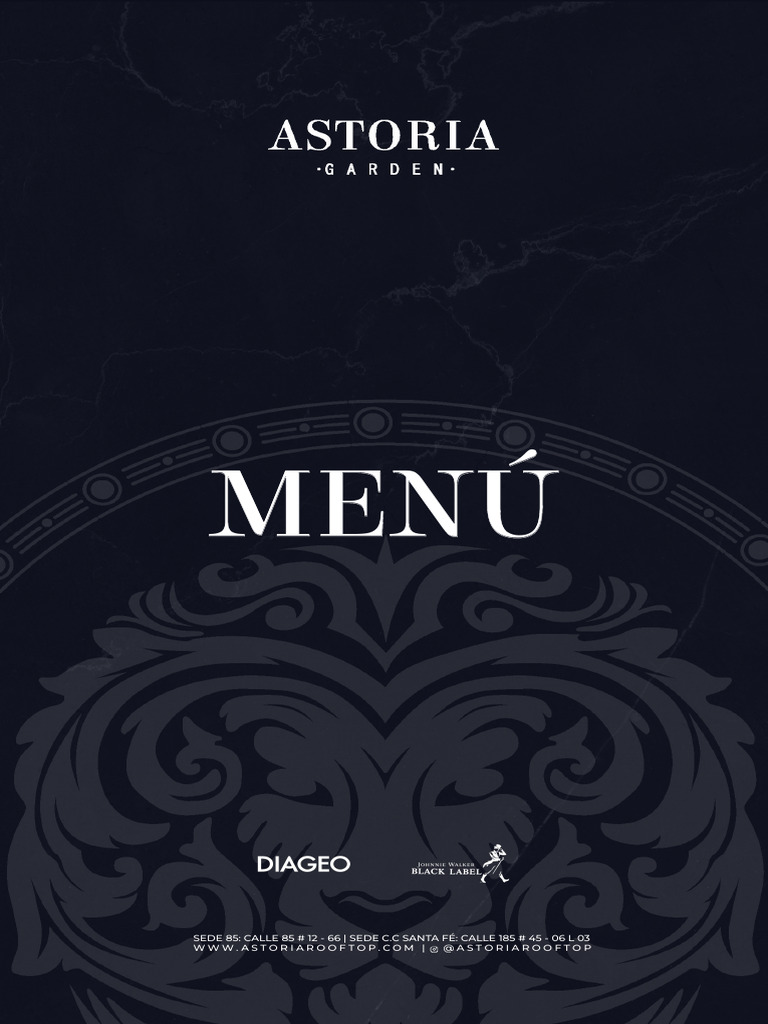 Menú Astoria Garden C.C. Santa Fé | PDF | ensalada | Postres